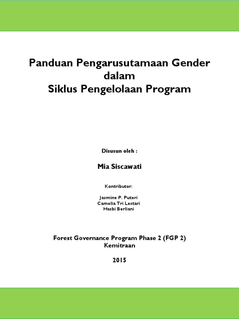 ID Panduan Pengarusutamaan Gender Dalam Siklus Pengelolaan Program | PDF