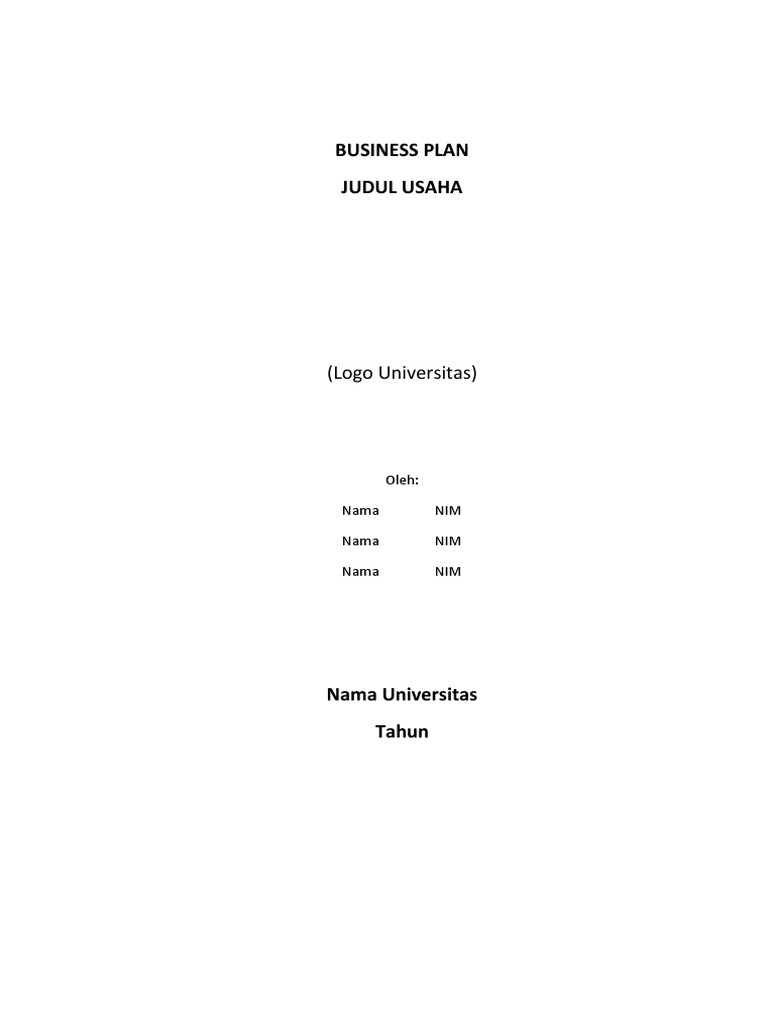 Template Proposal Rencana Bisnis | PDF