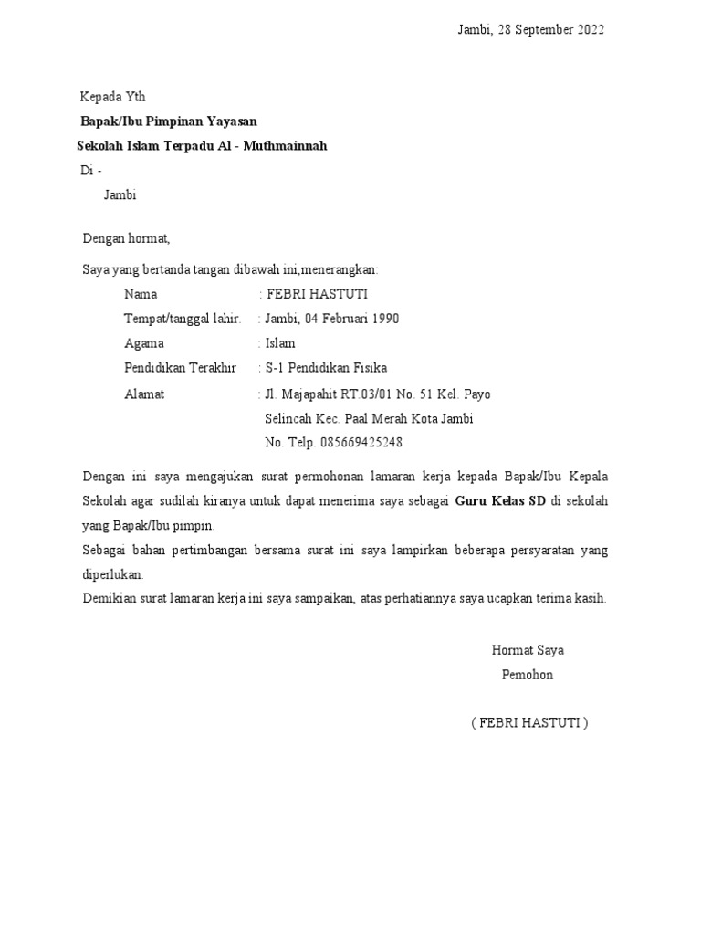 Lamker SIT Al - Muthmainnah | PDF