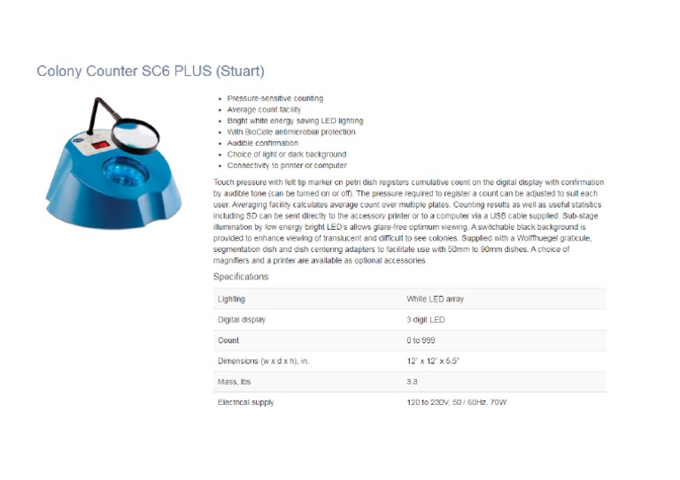 Colony Counter SC6 | PDF