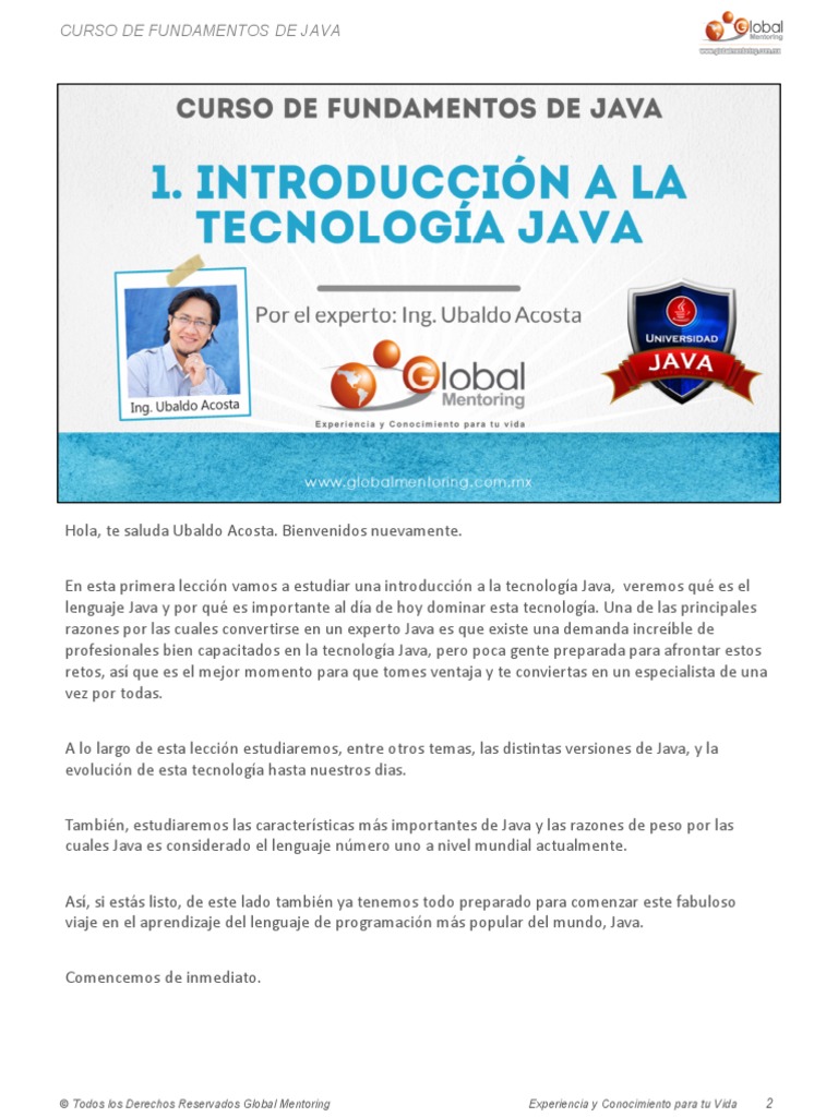 00 Universidad de Java Desde Cero | PDF | Java (lenguaje de ...