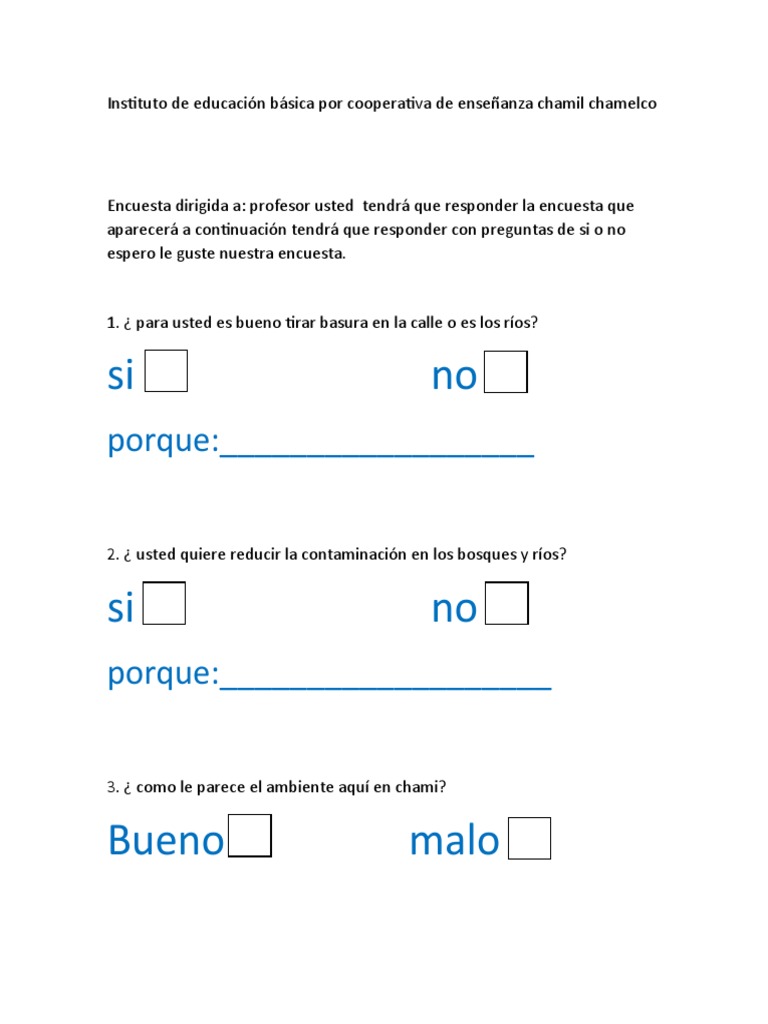 Encuesta sobre Conciencia Ambiental en Chamil | PDF | Estilo de vida