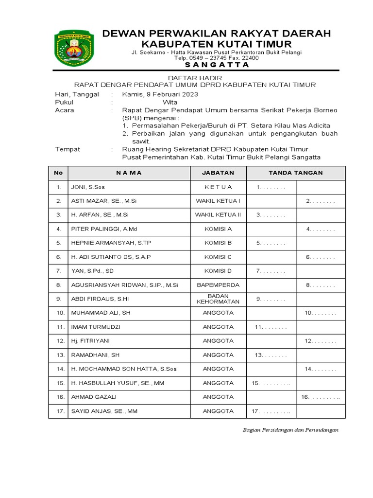 Absen RDPU (Format Baru) | PDF
