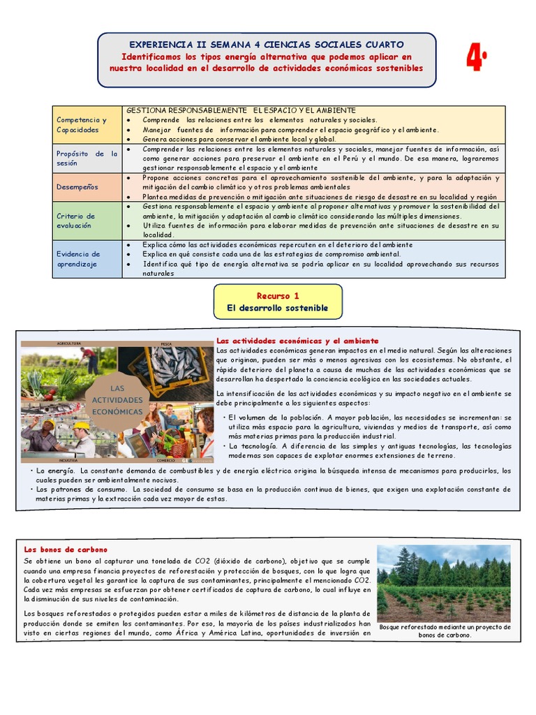 Semana 4 Eda 2 Ciencias Sociales Cuarto | PDF | Sustentabilidad | Contaminación