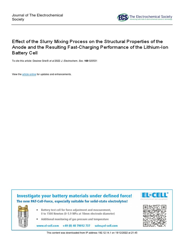 Effect of The Slurry Mixing Process On The Structural Properties of The ...