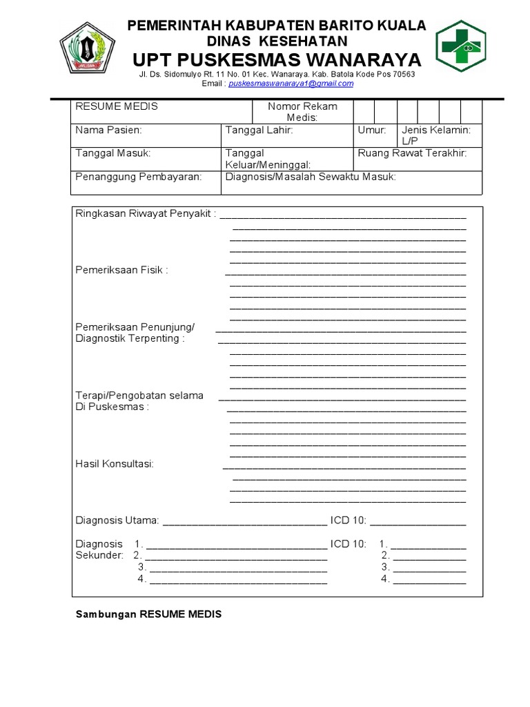 3612 Formulir-Resume-Pasien-Pulang | PDF
