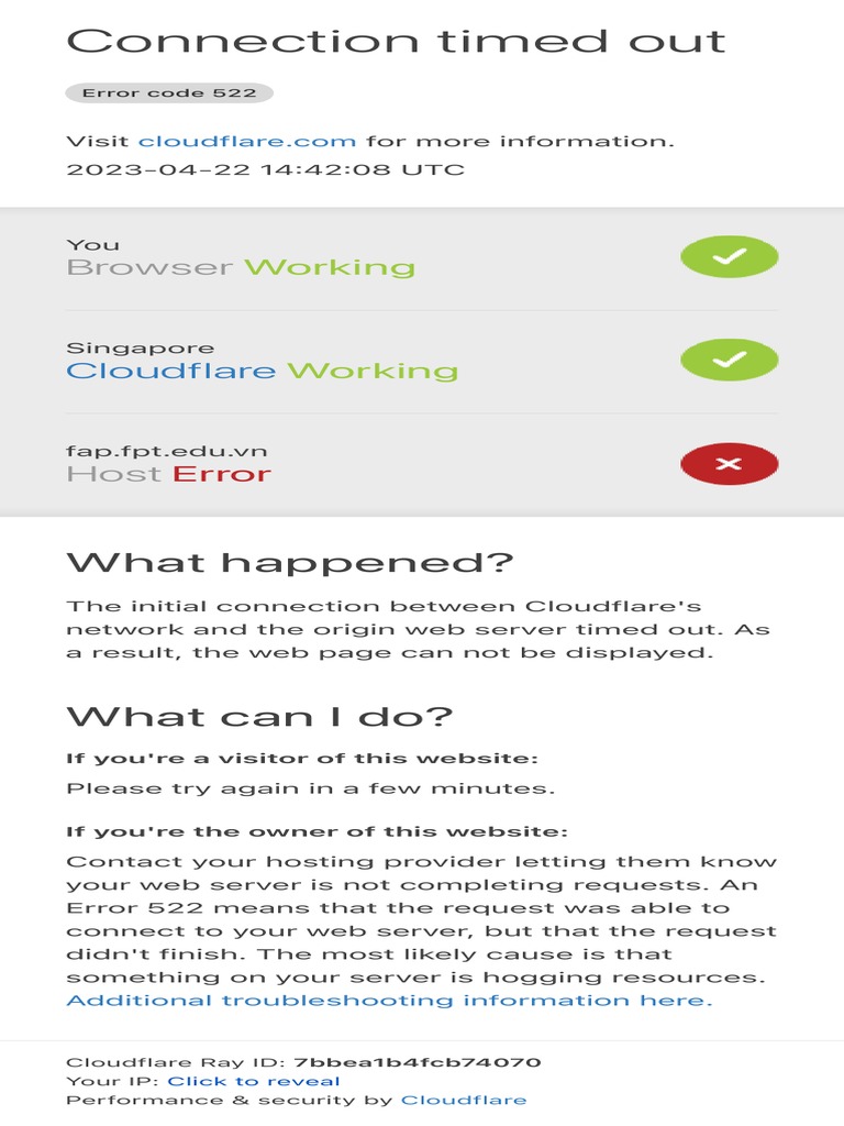 Cloudflare Error 522: Connection Timed Out | PDF | Career & Growth ...