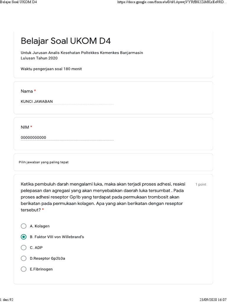 (Sesi 1) Belajar Soal UKOM D4 | PDF