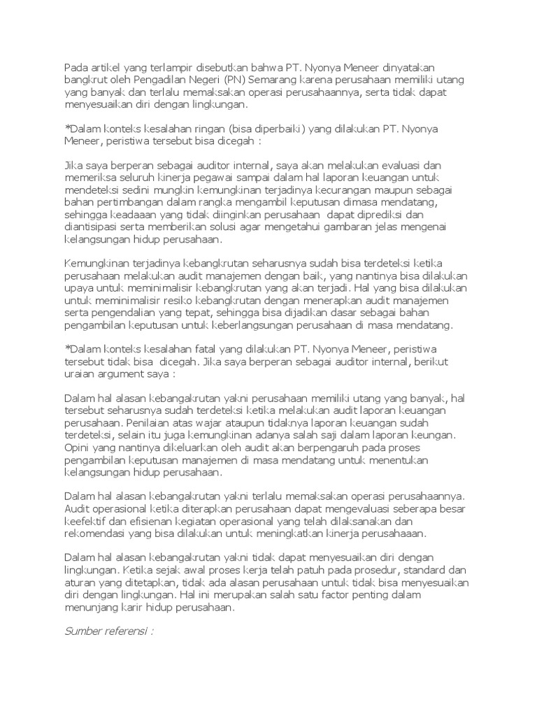 Diskusi 1 Audit Manajemen 4 | PDF