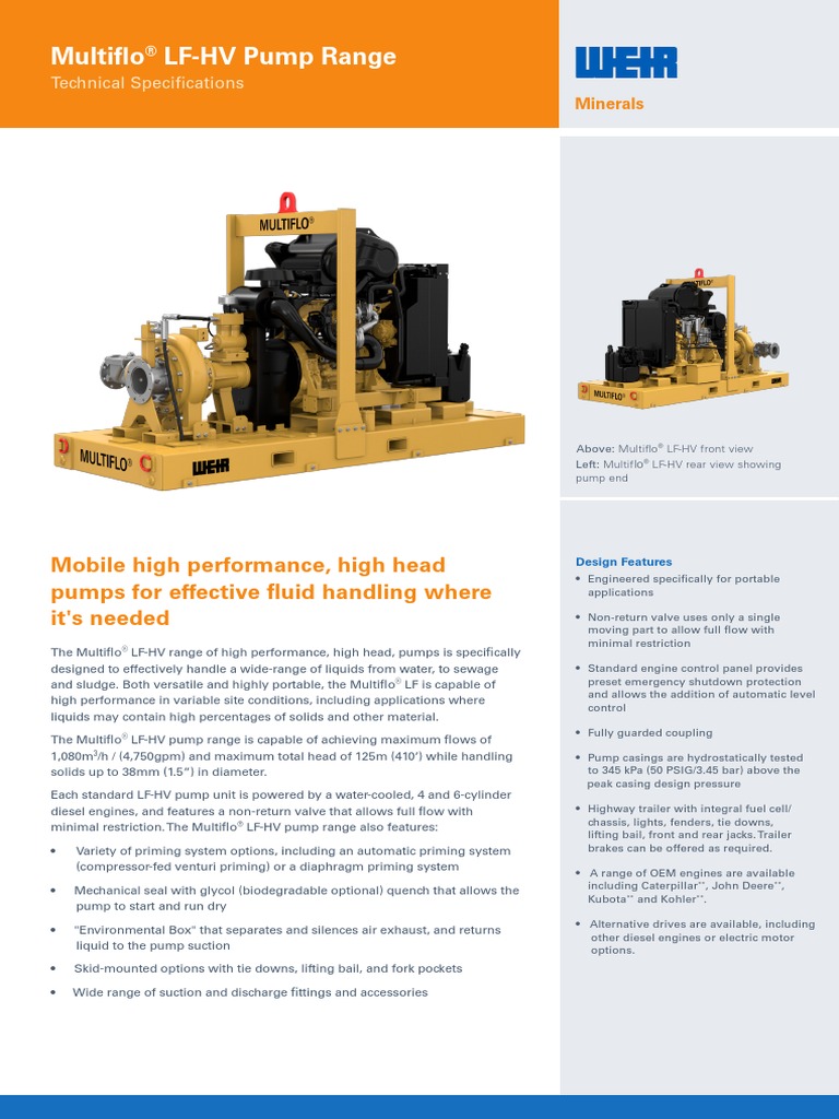 wmd1036 Multiflo LF HV Pump Range Spec Sheet | PDF