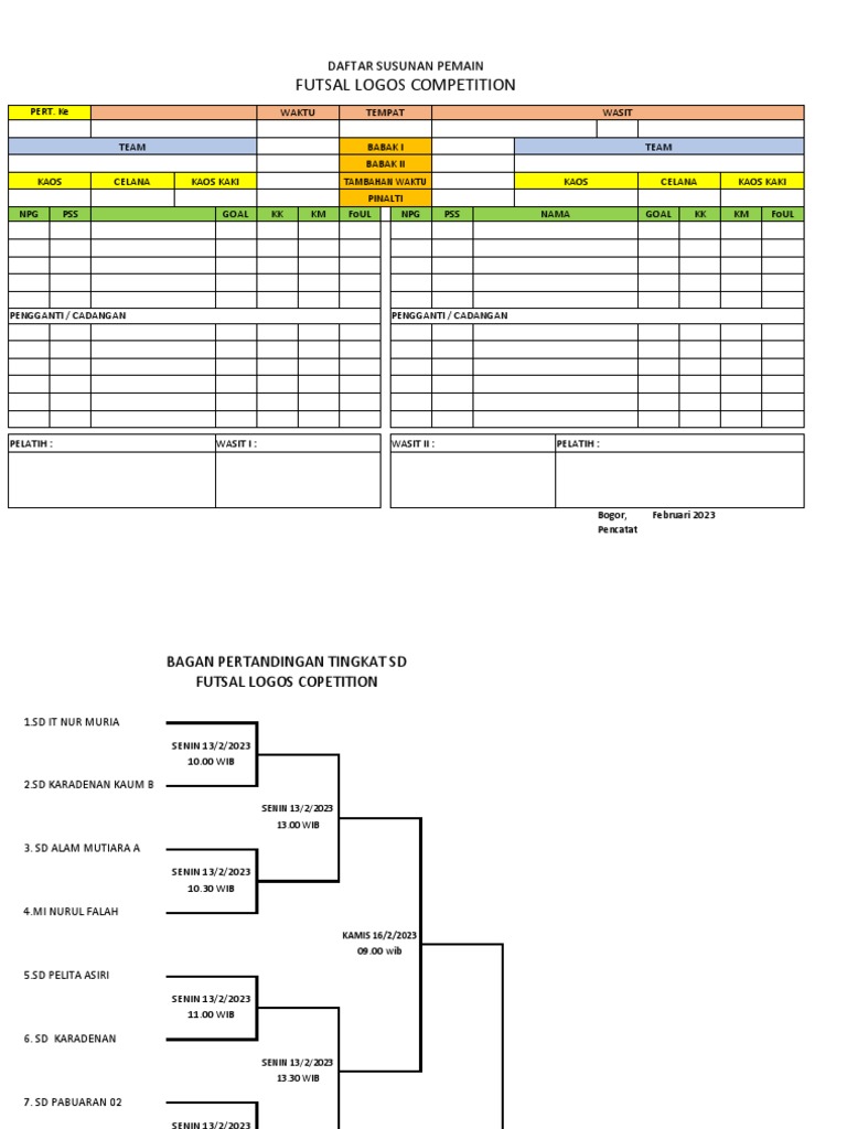 Daftar Susunam Pemain Futsal | PDF