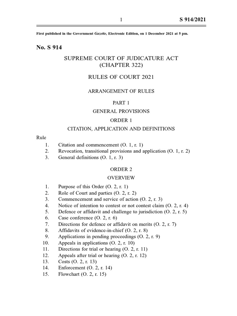 Supreme Court Rules of Court 2021 | PDF | Costs In English Law | Appeal
