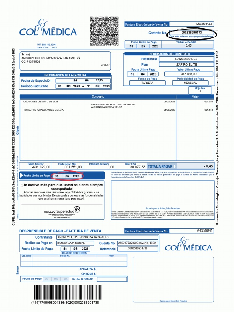 Factura Colmedica | PDF