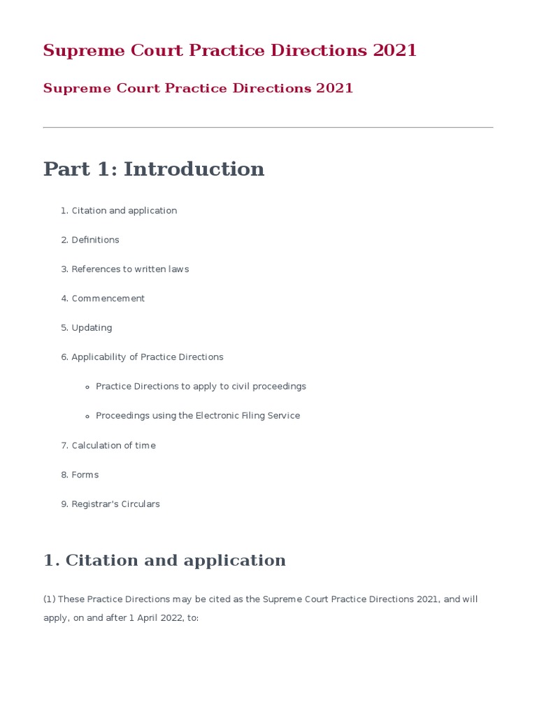 Supreme Court Practice Directions 2021 | PDF | Identity Document | New ...