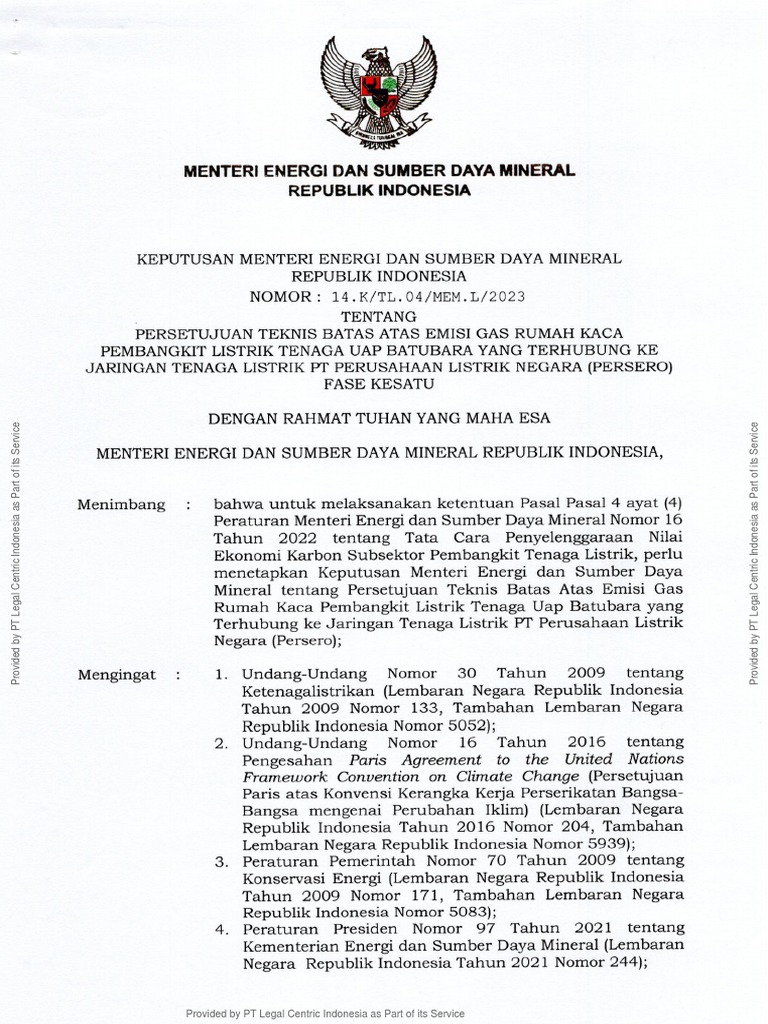 Kepmen Esdm 14-2023 | PDF