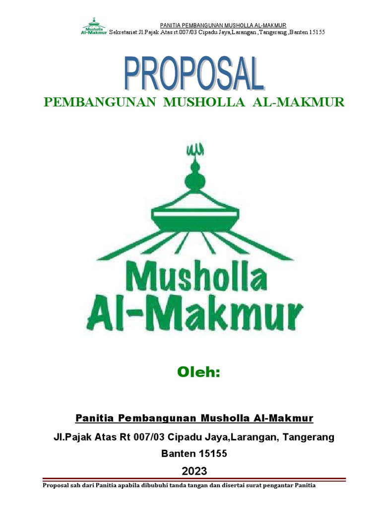 Proposal Mushola AL MAKMUR 2023 | PDF