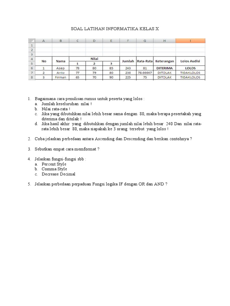 Soal Latihan Informatika Pdf