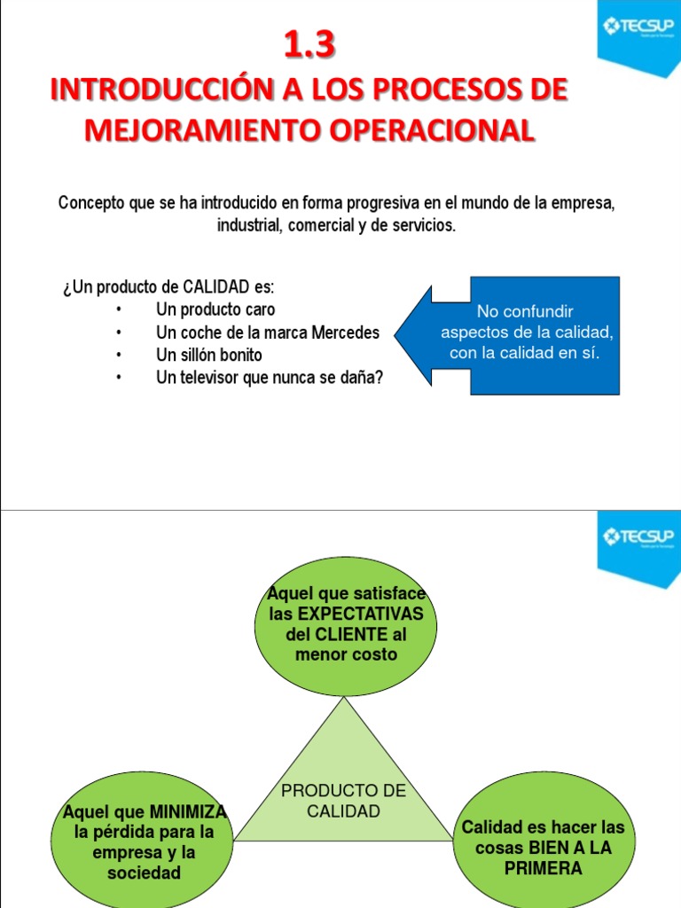 1.3 Introducción Al Proceso de Mejoramiento Operacional | PDF | Calidad ...