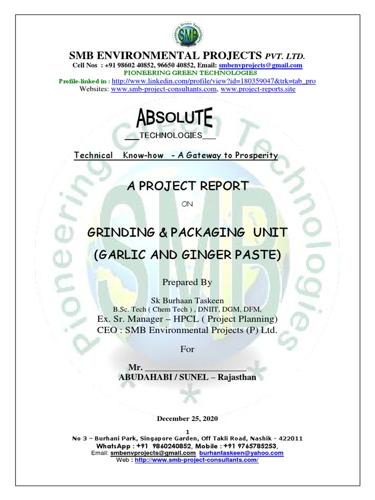 Garlic PCKG N Mktg-Sample Report | PDF | Indian Cuisine | Garlic