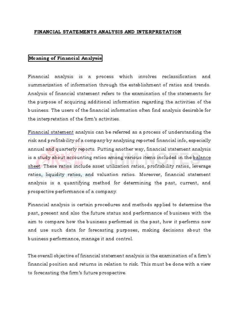 Financial Statement Analysis Guide | PDF | Income Statement | Financial ...