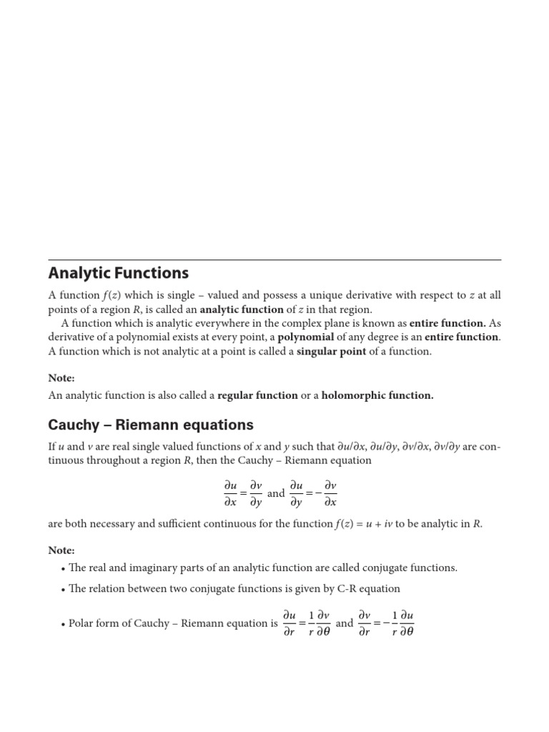 Unit 3: Analytic Functions | PDF | Mathematical Concepts | Mathematical Analysis