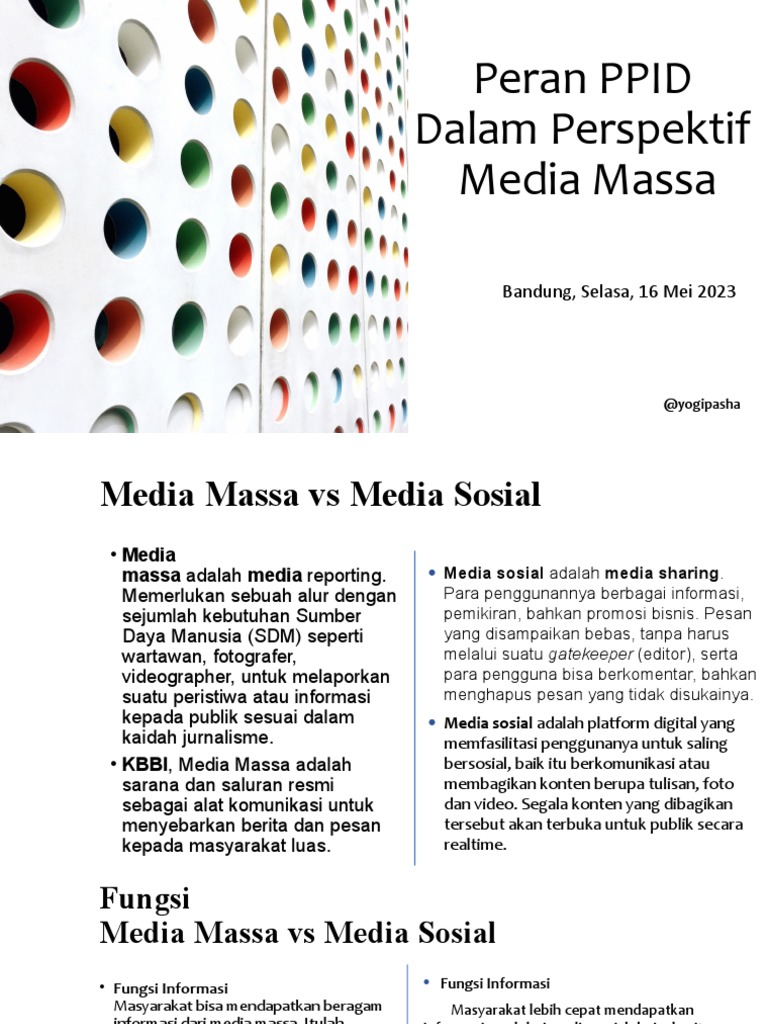 Peran Ppid Dalam Perspektif Media Massa | PDF