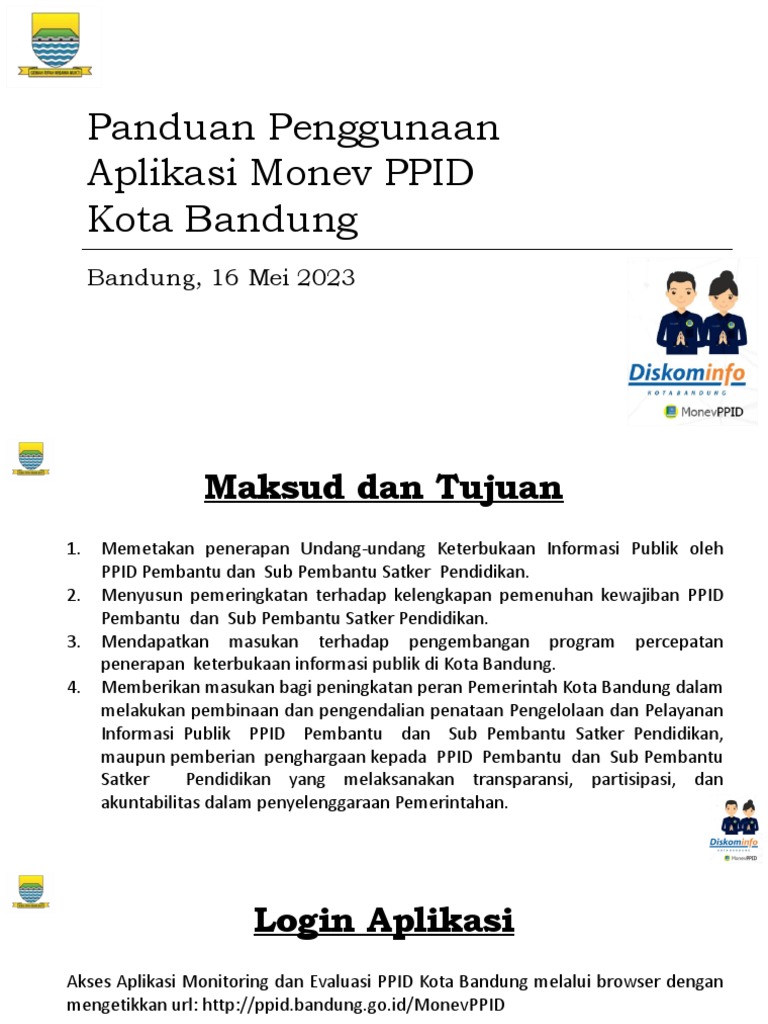 Panduan Aplikasi Monev PPID Bandung | PDF