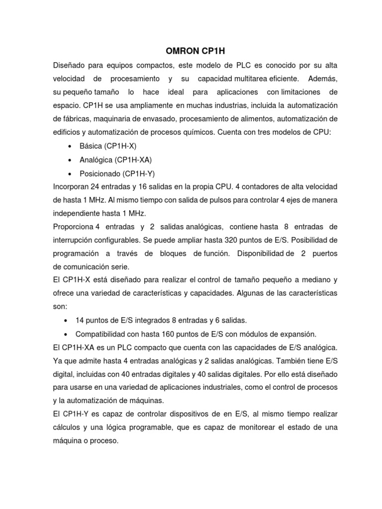 OMRON-CP1H | PDF | Programación | Programa de computadora