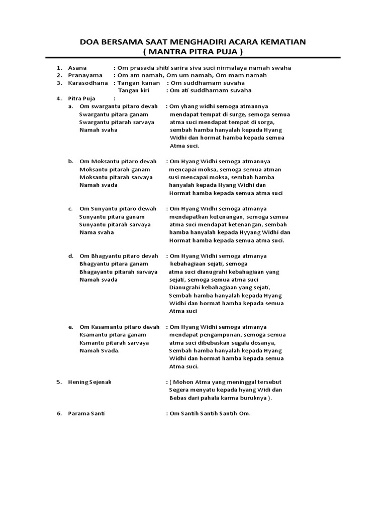 DOA BERSAMA SAAT MENGHADIRI ACARA KEMATIAN | PDF