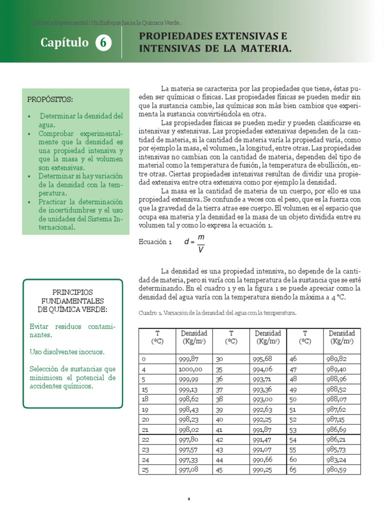 5 Propiedades intensivas y extensivas de la materia (1) | PDF