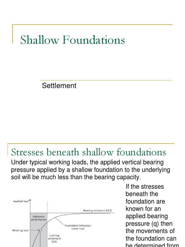 Shallow Foundations: Settlement | PDF | Mechanical Engineering | Geotechnical Engineering