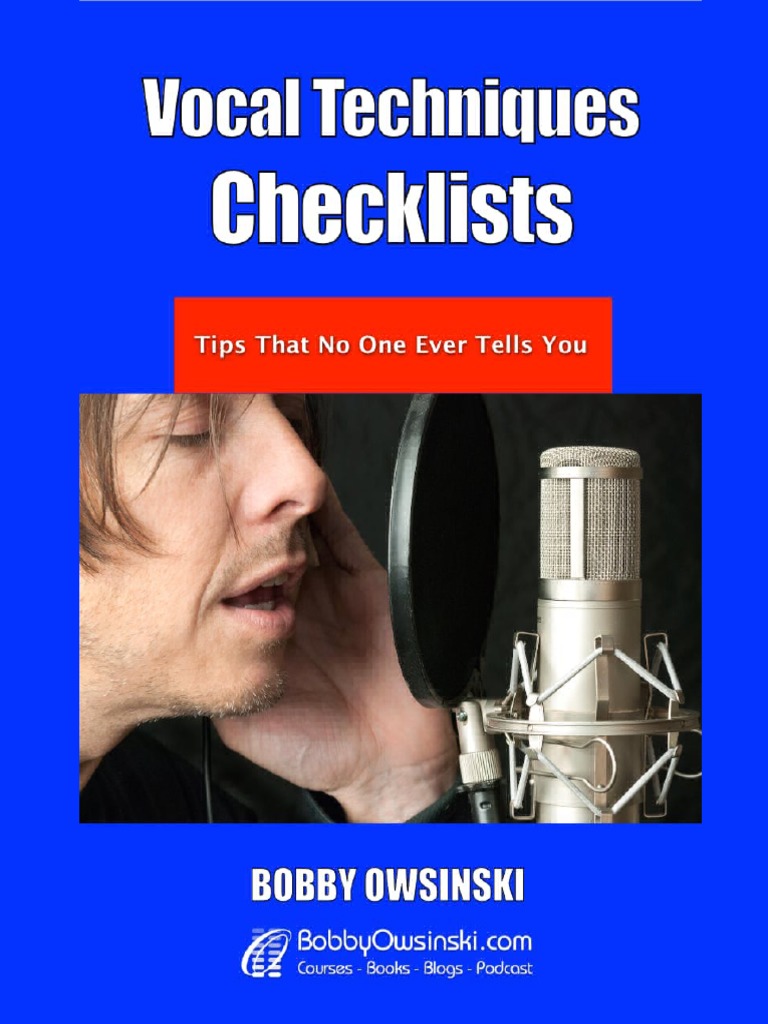 Vocal Techniques Checklists 10-19 | PDF
