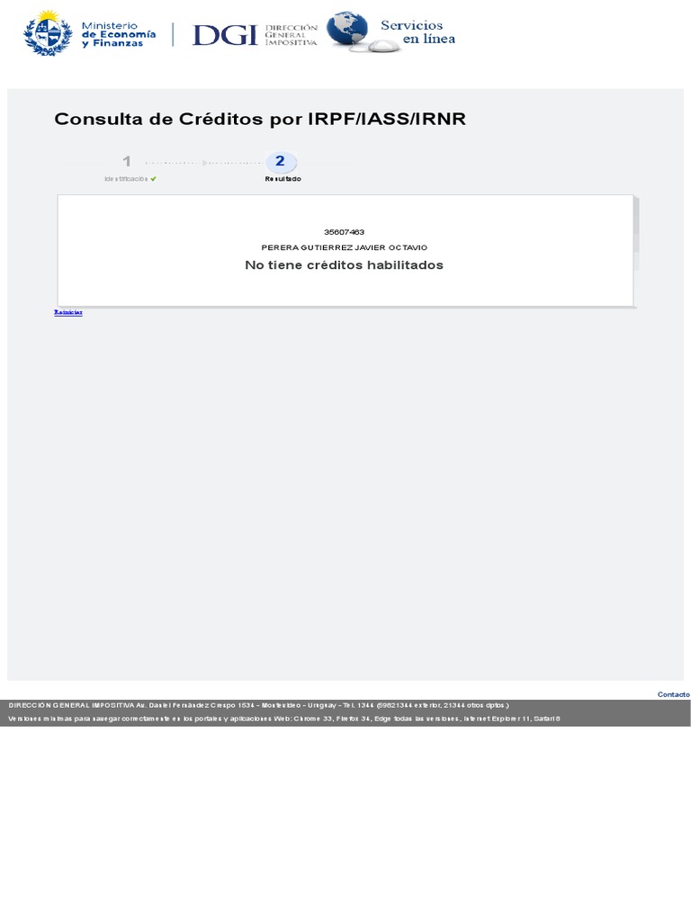 DGI Servicios en Línea Consulta Devoluciones | PDF
