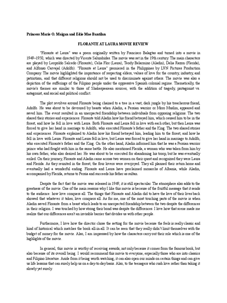 Florante at Laura Movie Review | PDF Florante at Laura Movie Review | PDF