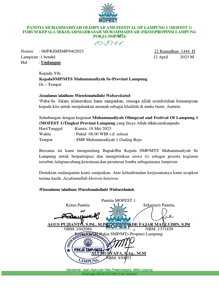 Undangan MOFEST 1 | PDF