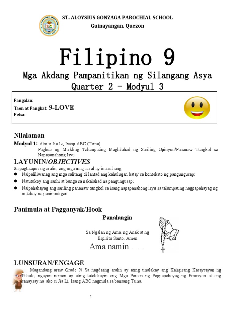 Filipino 9 - Week 3 | PDF