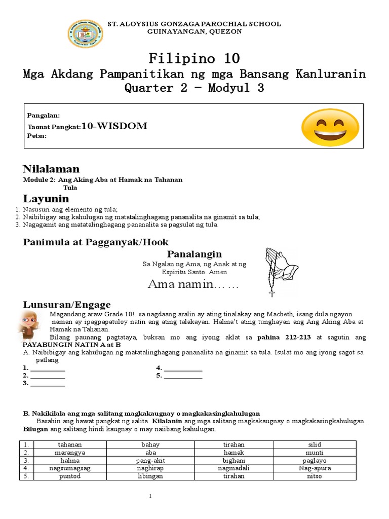 Filipino 10 - Week 3 | PDF