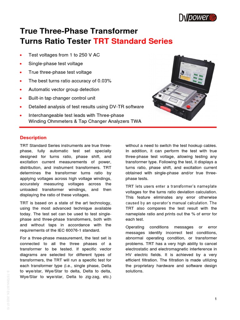 Brochure TRT Standard Series - B TSTDNN 307 EN | PDF | Transformer ...