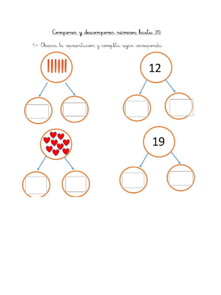 Composición y Descomposición de Números Hasta El 20 | PDF