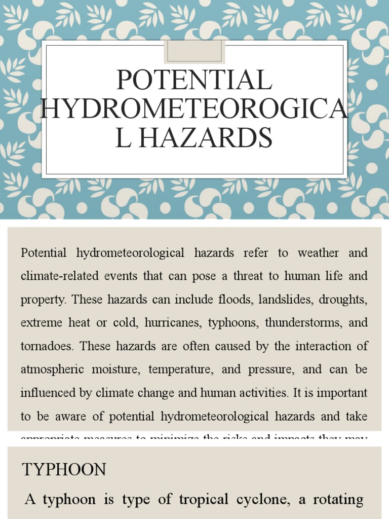 Understanding Hydrometeorological Hazards | PDF | Tropical Cyclones ...