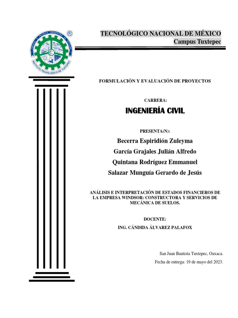Análisis e Interpretación de Estados Financieros - Windsor Constructora y Servicios de Mecánica ...
