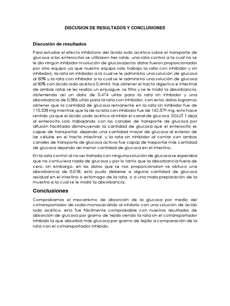 Discusion y Conclusiones Practica 8 | PDF