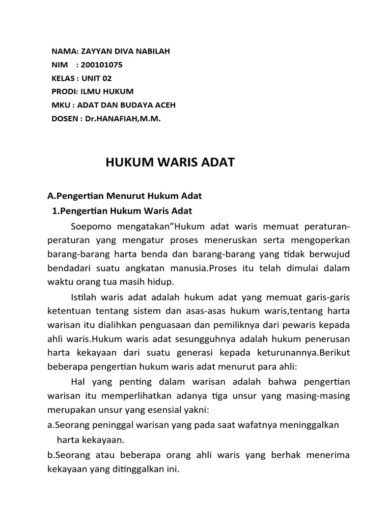 Hukum Waris Adat dan Islam | PDF