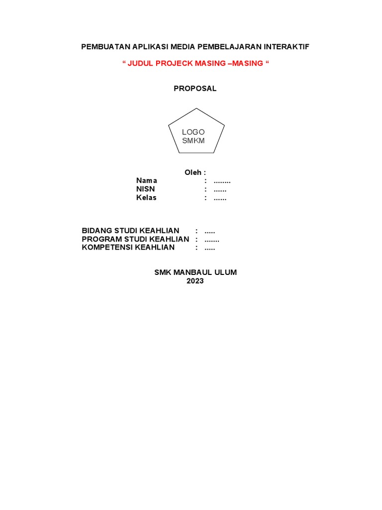 Lembar Kerja - Proposal Produk Media Pembelajaran Interaktid P4 2223 | PDF