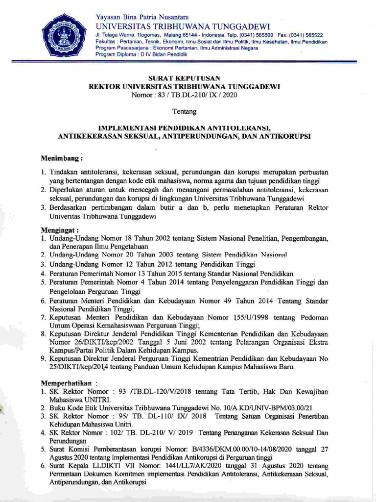 19-11-2020-SK Implementasi Anti Toleransi, Anti Kekerasan Sexual, Anti Perundungan Dan Anti ...