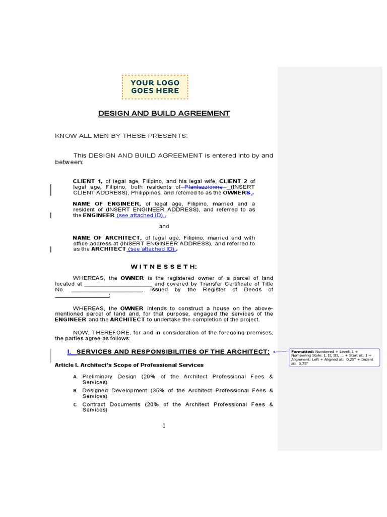 Design & Build Contract | PDF | Bathroom | Architect