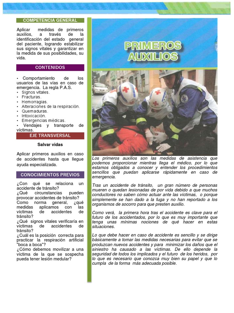 Primeros Auxilios 1 | PDF | Presión sanguínea | Legumbres