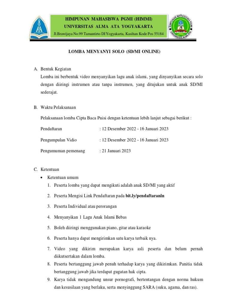 Lomba Menyanyi Solo | PDF