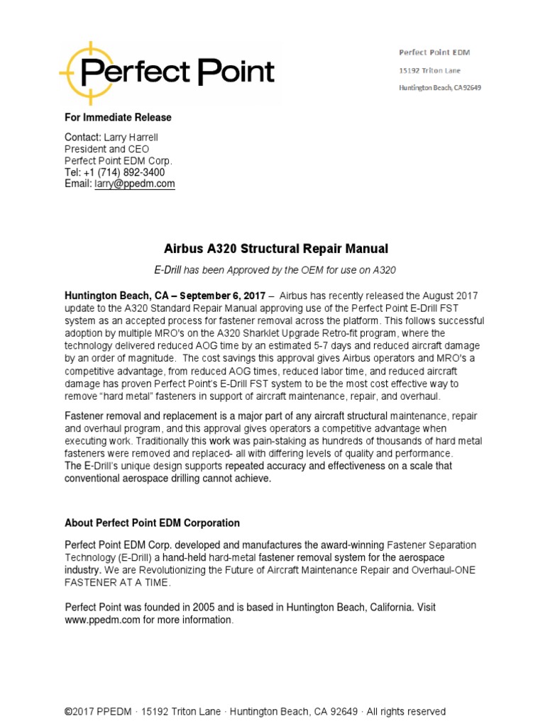 Airbus A320 Structural Repair Manual Perfect Point | PDF