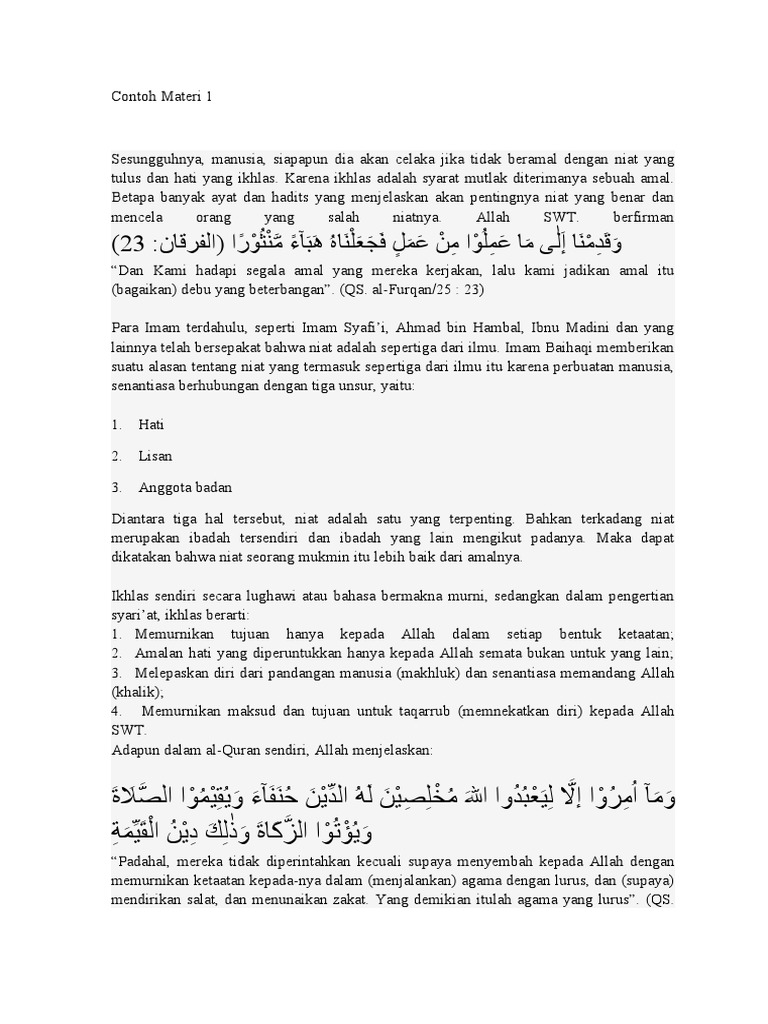 Contoh Materi 1 | PDF